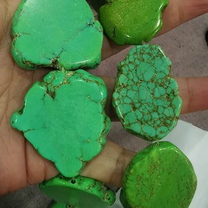 Lime Lemon Grass Green Aqua Blue Turquoise Stone Freeform Slab Nugget ...