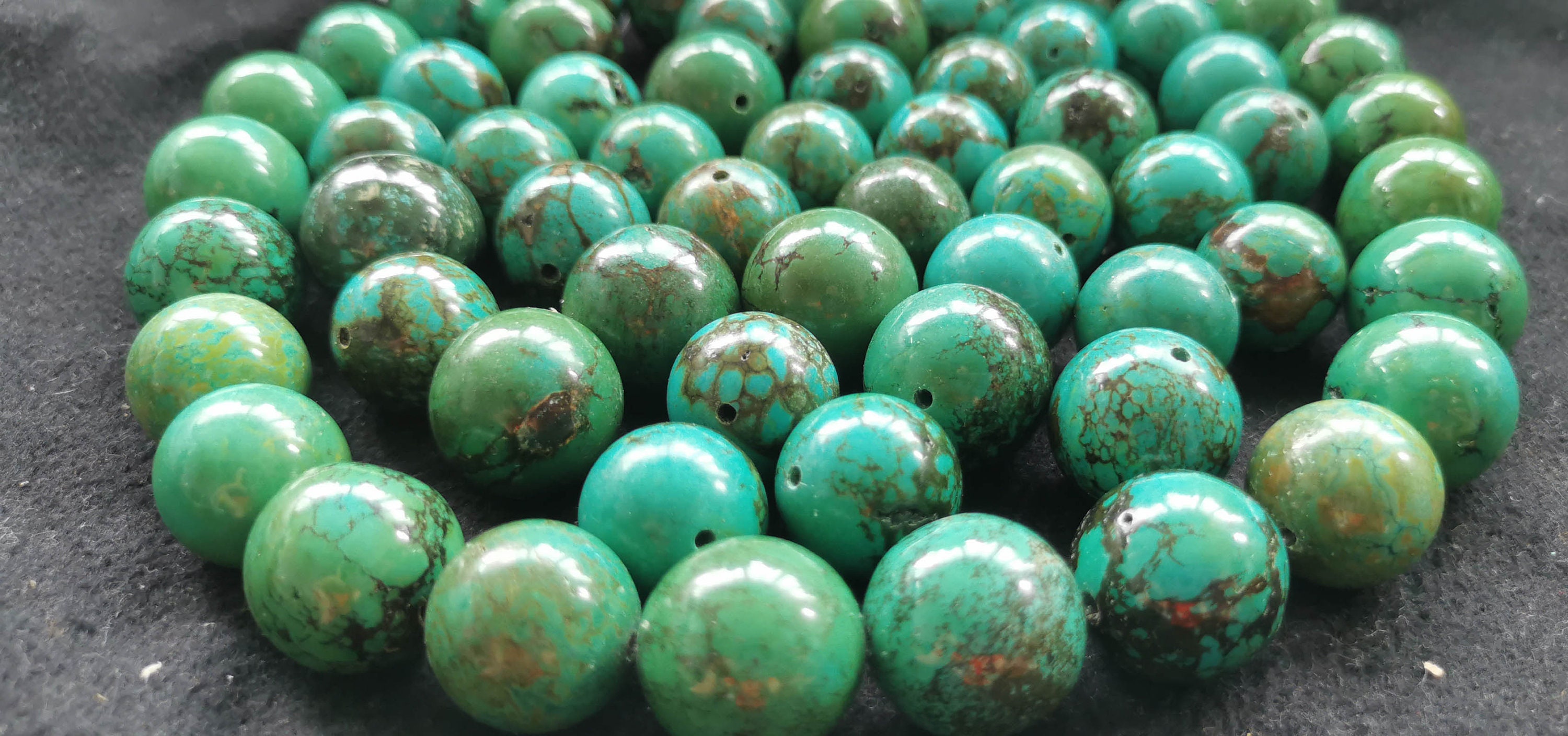 Full Strand 16 marble Matrix Turquoise Gemstone Round - Etsy