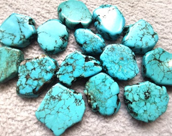 Rare--Large Stabilized Turquoise stone Blue green slab Trapezoid Shape ...