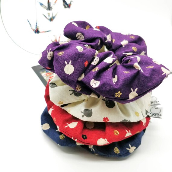 Japanese Rabbit Hair Scrunchies High Quality Cotton | Etsy