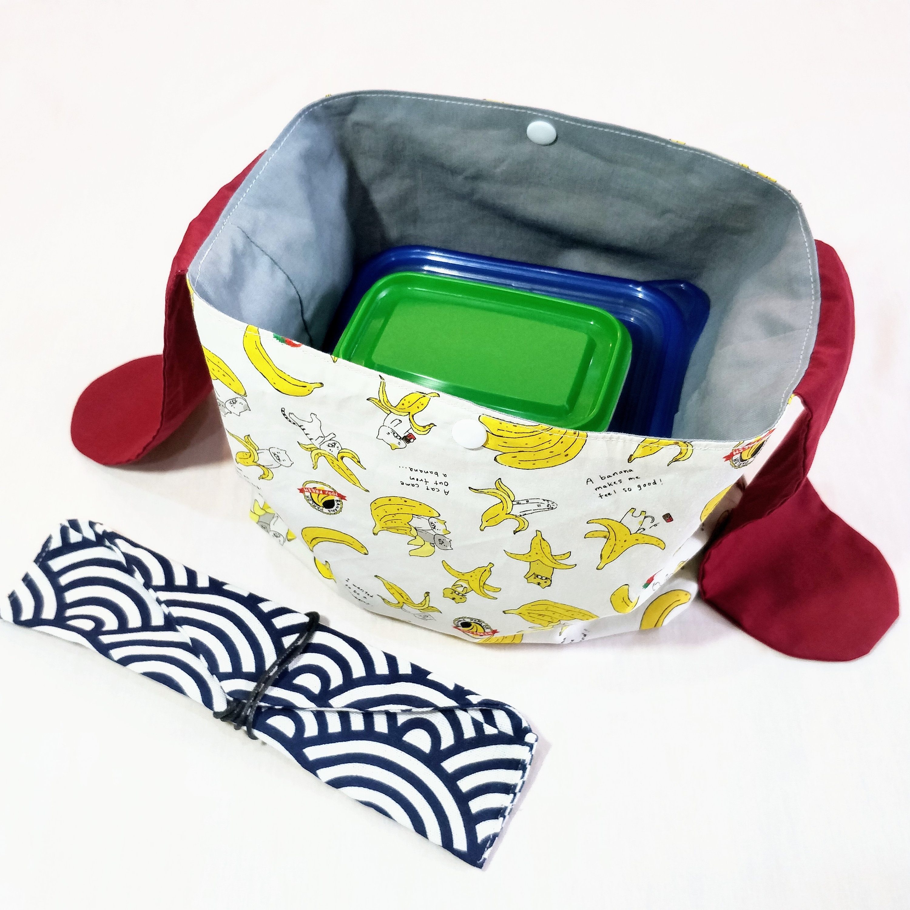Japanese Bento\ Lunch Bag, Japanese Wave, Eco-friendly, Reusable Bag ...