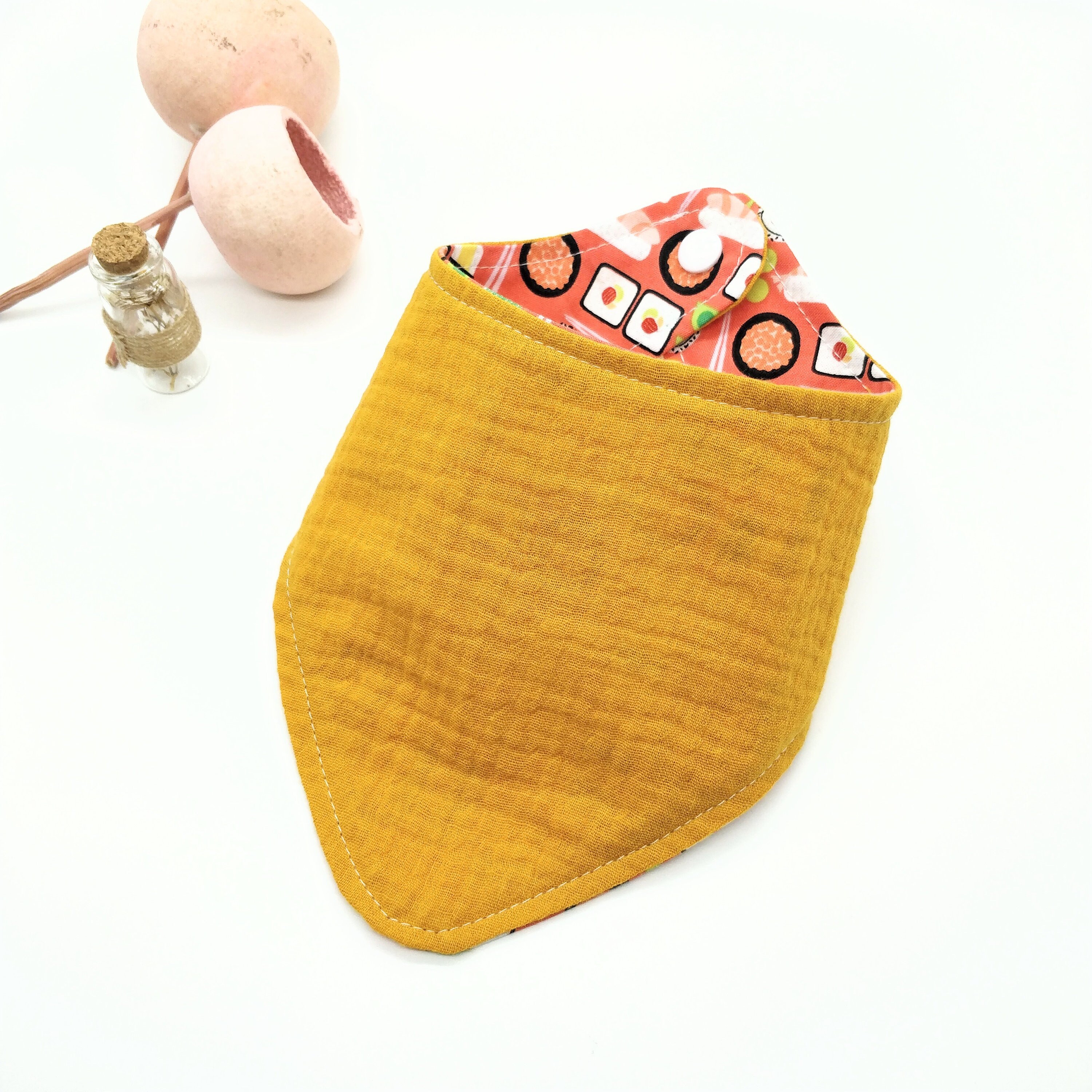 5 Layer Lightning Bolt, Sushi Double Muslin Bib, Baby Bibs, Absorbent ...