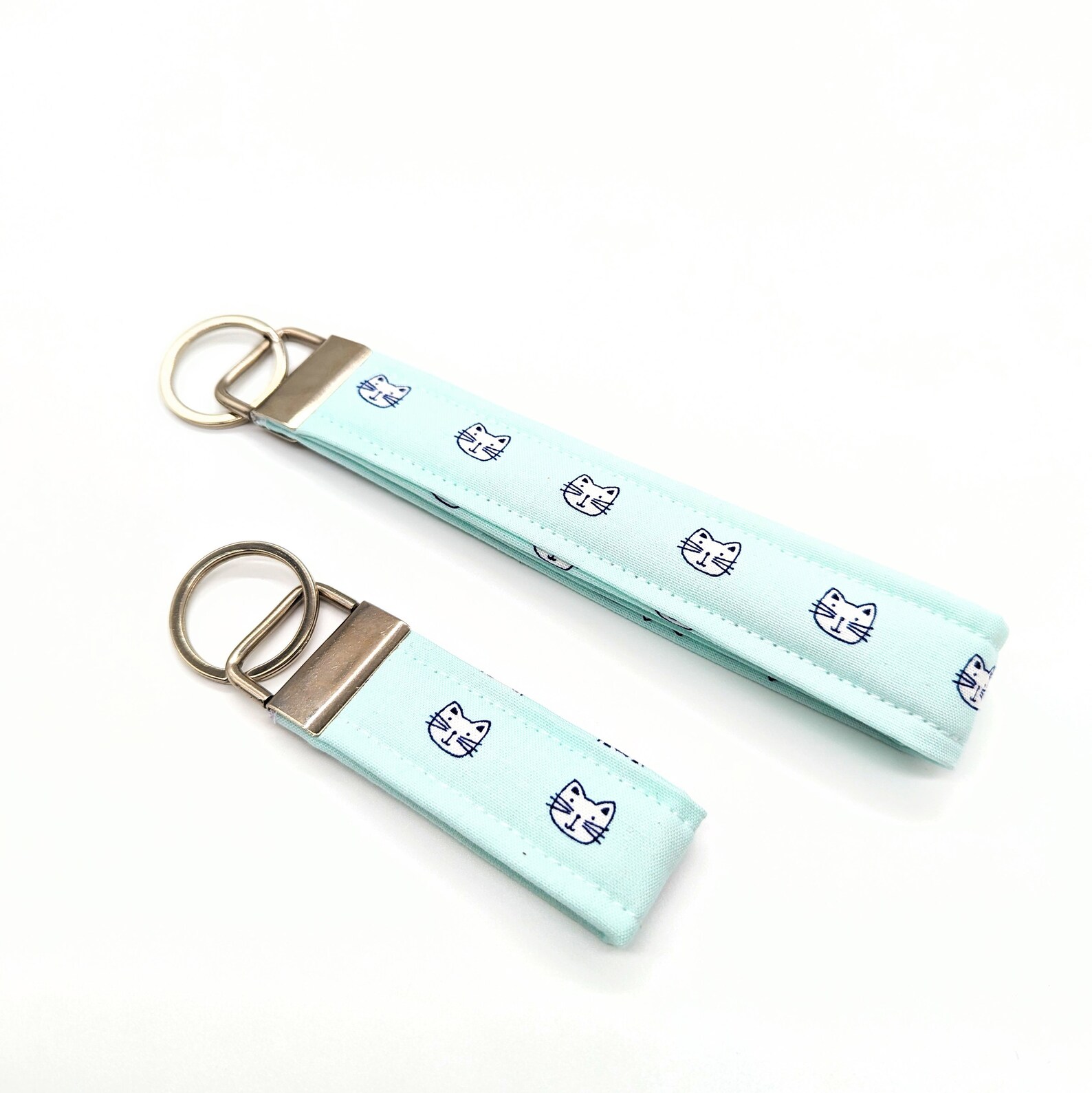 Kawaii Cat & Dog Key Fob, Soft Touch Fabric Wristlet Keychain With ...