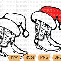 Western Christmas SVG Bundle: Cowboy Santa, Cactus, Gingerbread ...