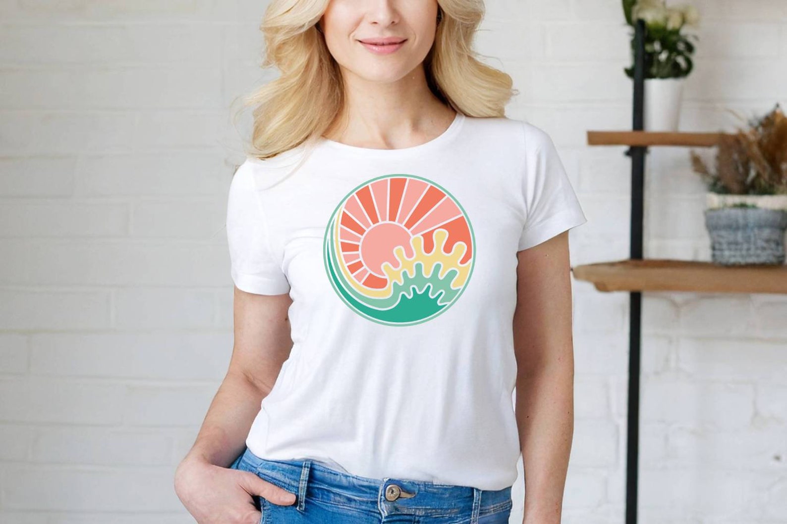 Sea Waves SVG Circle Label Sea Waves Sunrise Tropical Summer SVG Ocean ...