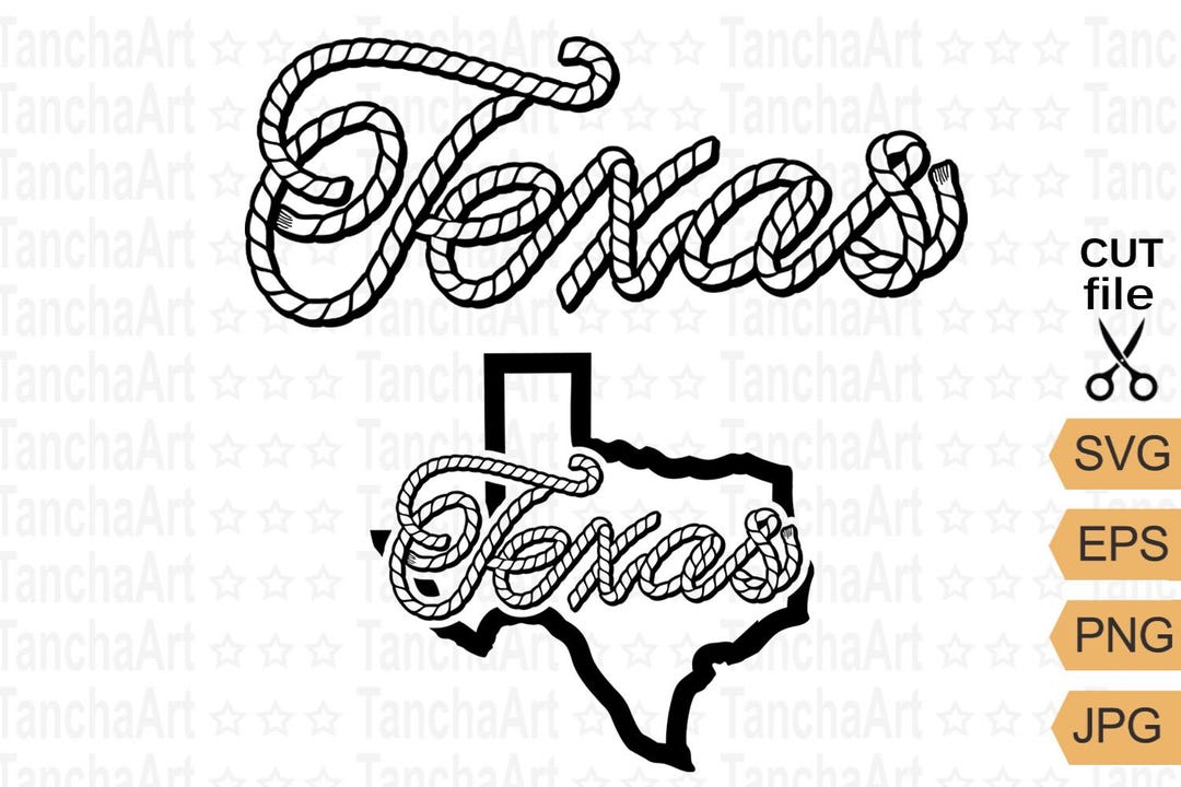 Texas SVG Bundle Rope Texas State Outline Clipart for Cricut Texas Map ...