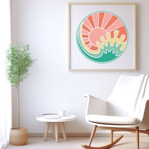 Sea Waves SVG Circle Label Sea Waves Sunrise Tropical Summer SVG Ocean ...