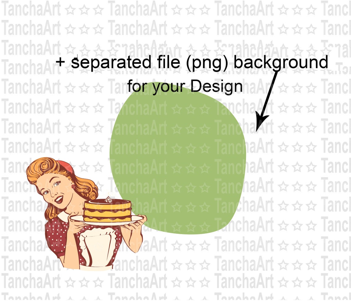 Retro Woman Chef Cooker Pin up Woman Plate Chicken Plate Cake - Etsy