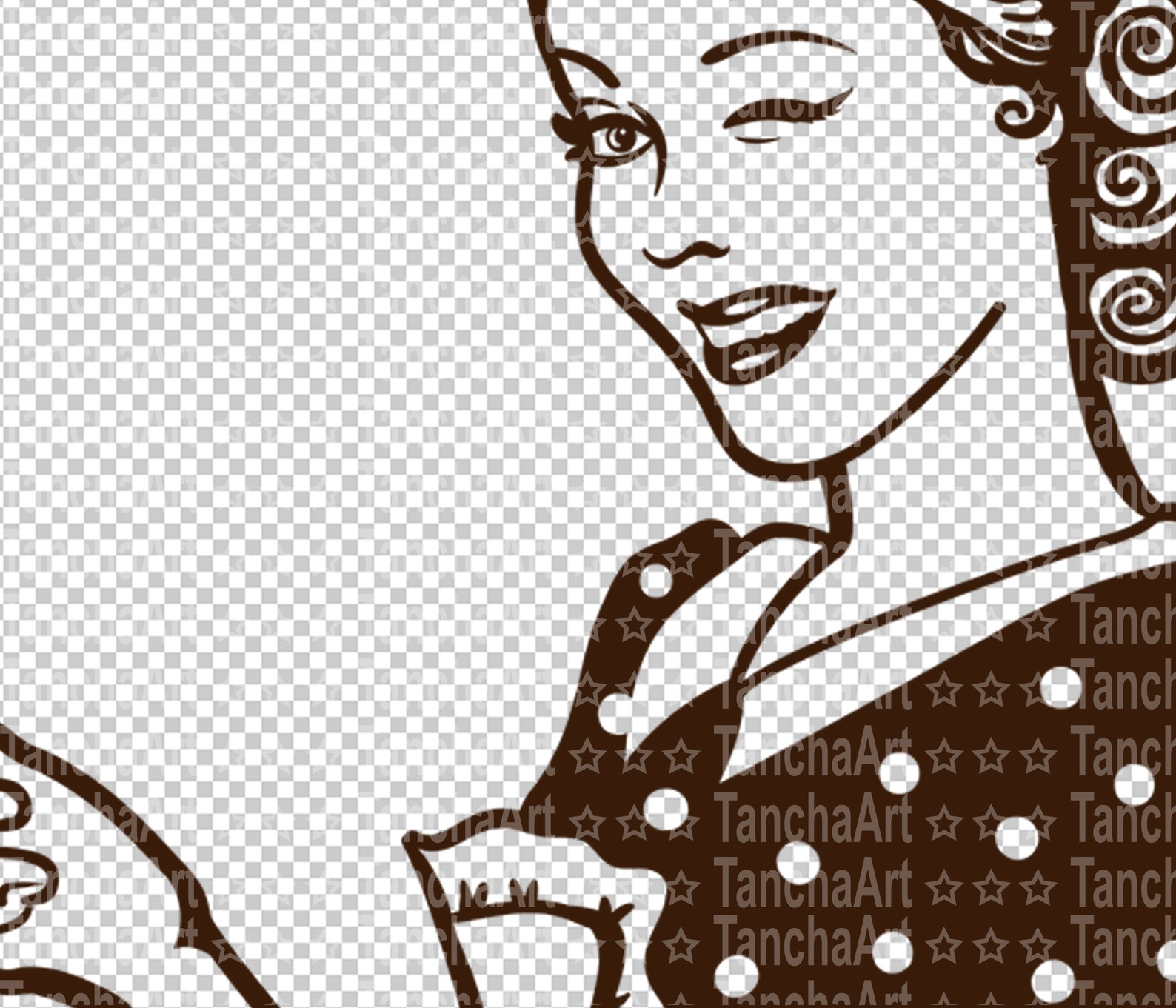 Retro Woman cooks SVG Printable Cut file for Cricut Chef | Etsy