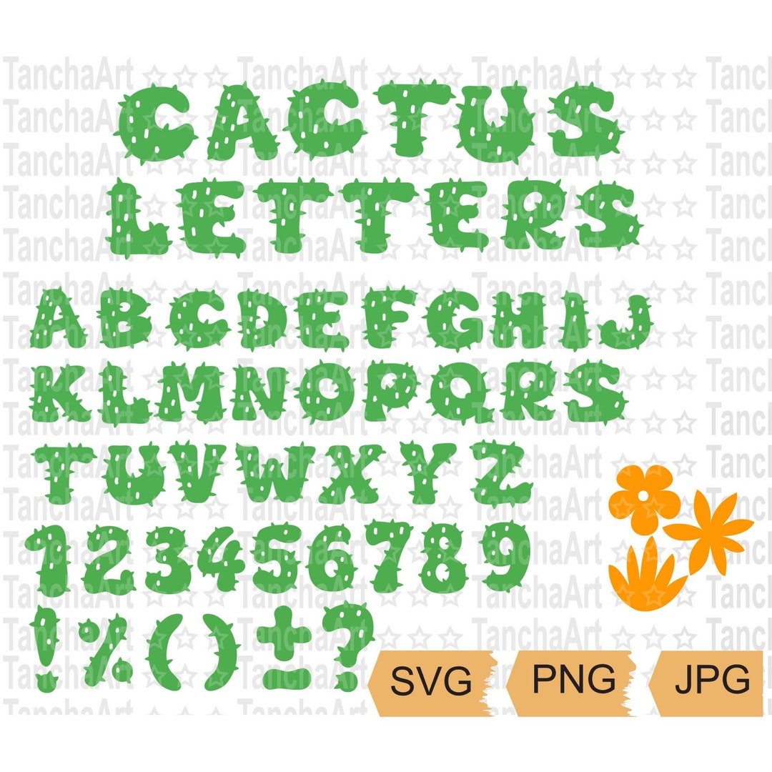 Cactus Letters SVG Cut File Cactus Alphabet Printable Cactus Letters ...