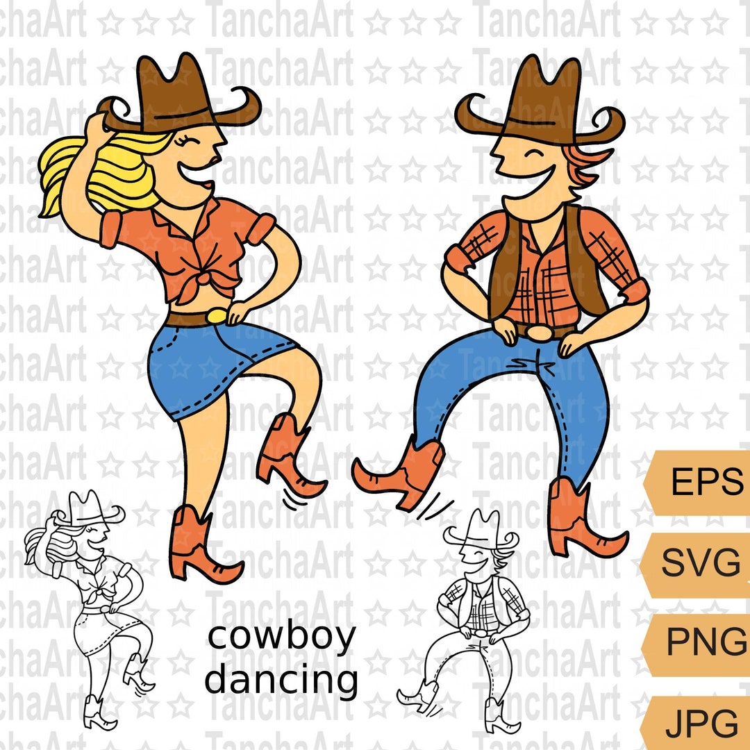 Vaquero svg, Vaquero bailando svg, vaquera svg, Pareja vaquero y ...