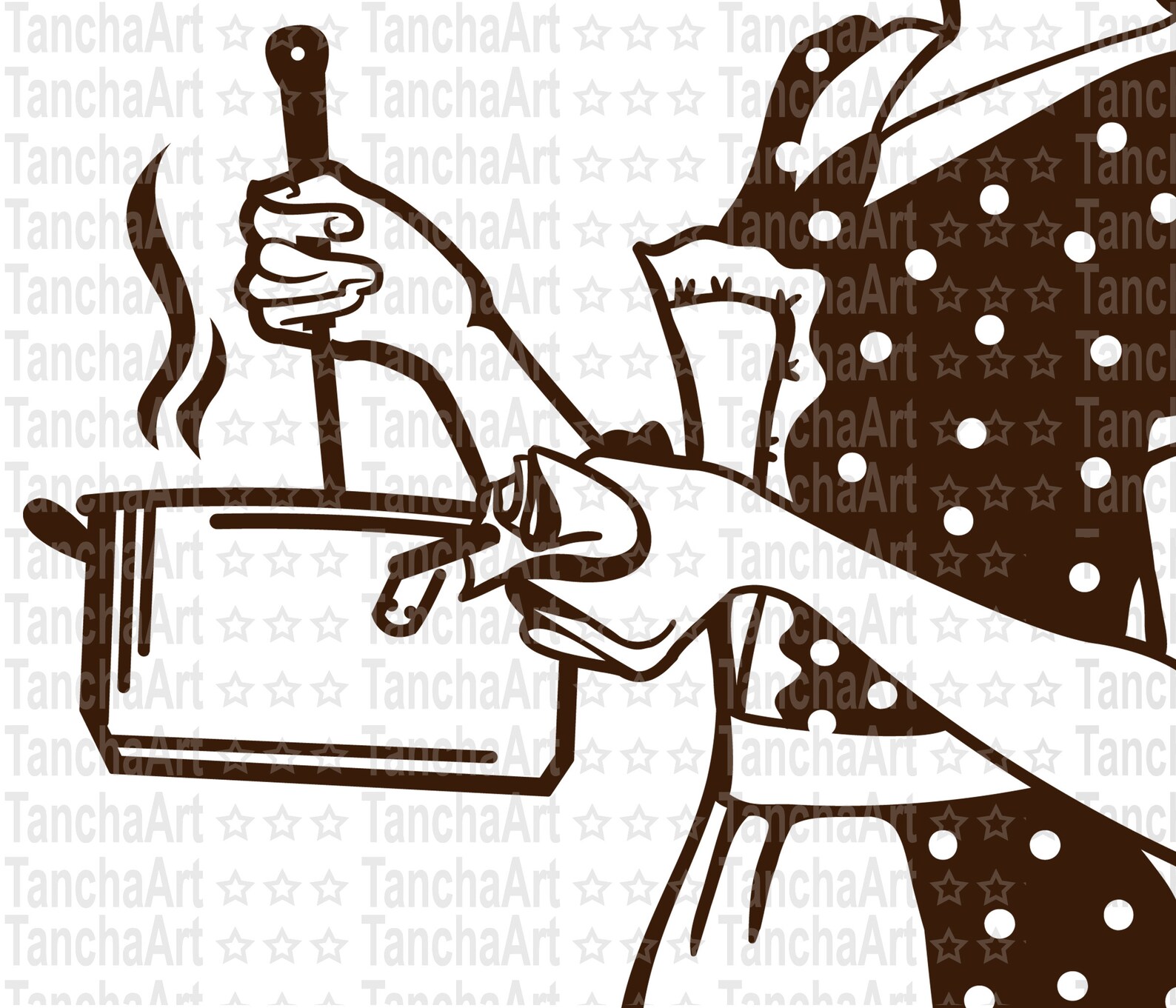 Retro Woman Cooks SVG Printable Cut File for Cricut Chef - Etsy UK