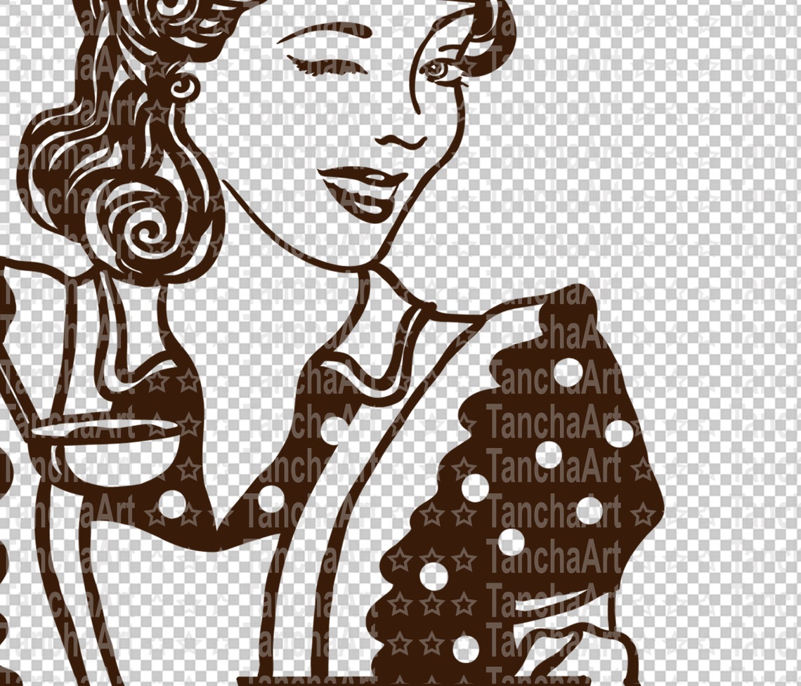 Retro Woman Svg Housewife Cooks SVG PNG Printable Cut File - Etsy