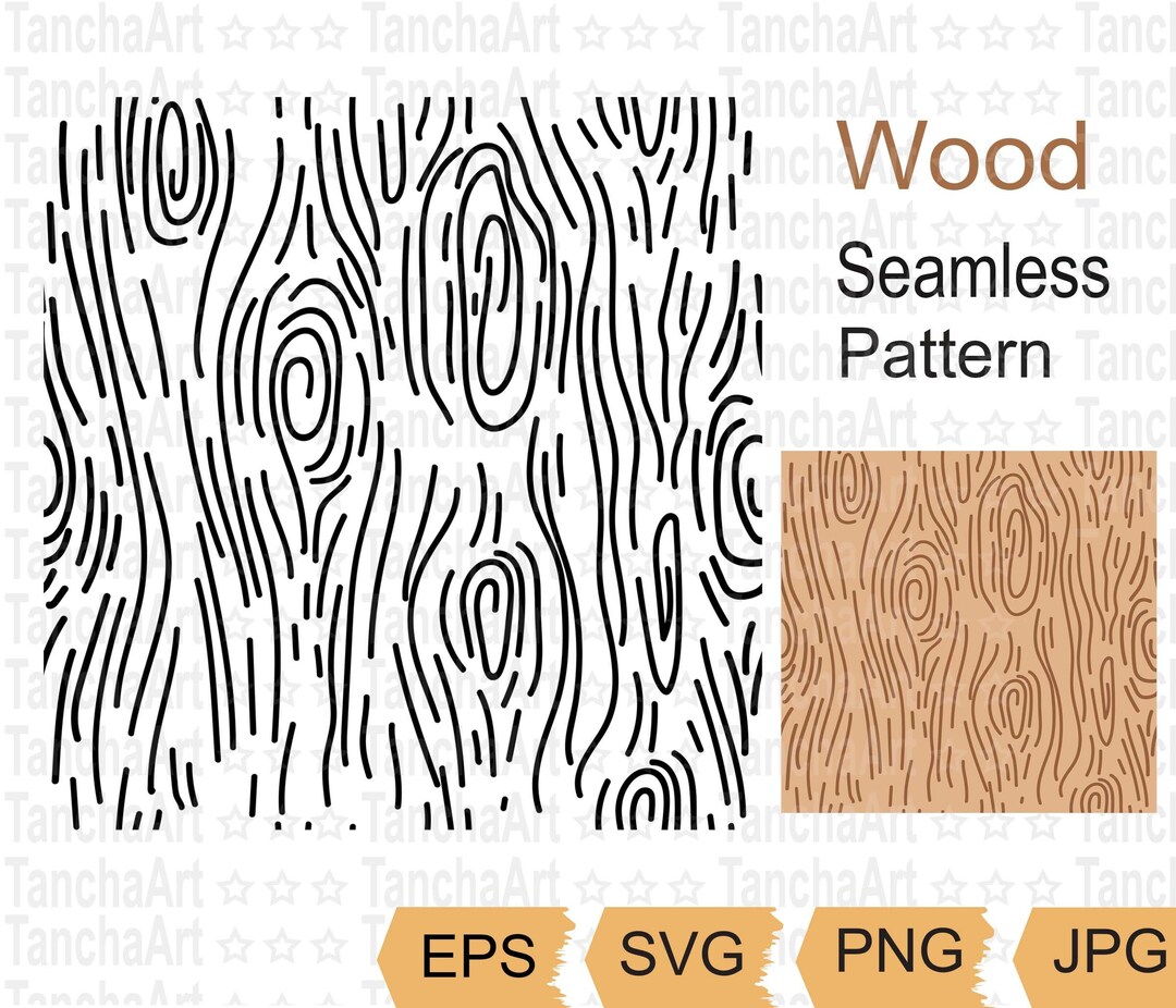 Wooden Seamless Pattern SVG, PNG Wood Grain Texture Print Background ...