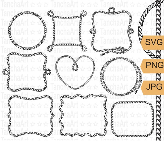 Rope Frame Border SVG Rope Clip Art Printable Cowboy Western | Etsy