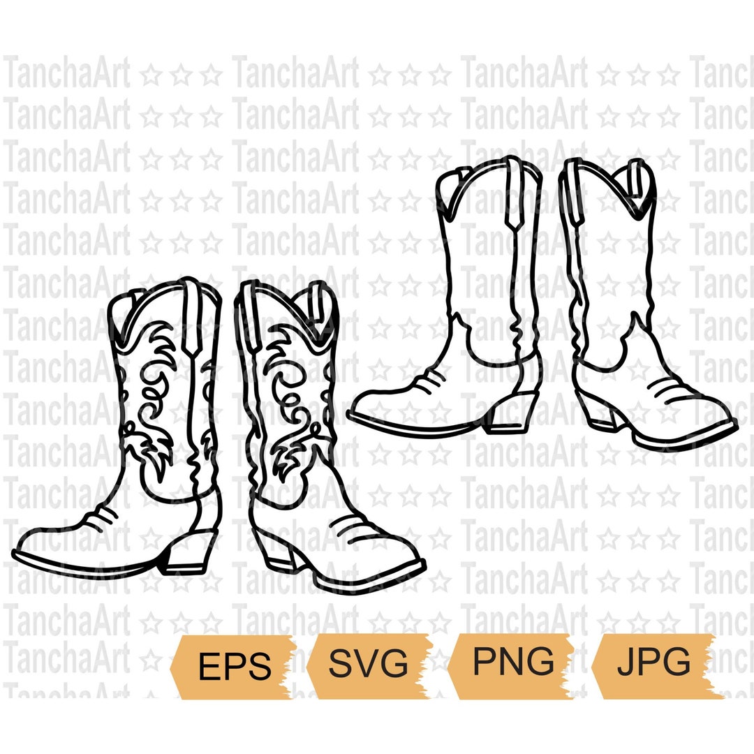 Cowboy Boots SVG Wild West Cowboy Boots SVG Western Rodeo Cut File for ...