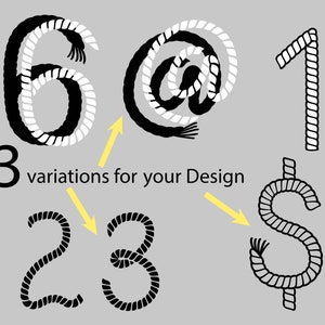 Rope Numbers SVG Rope Svg Cut File Cricut Silhouette Download Vector ...