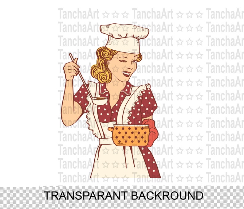 Retro Housewife Cooking Pin up Woman Printable Cut File PNG - Etsy
