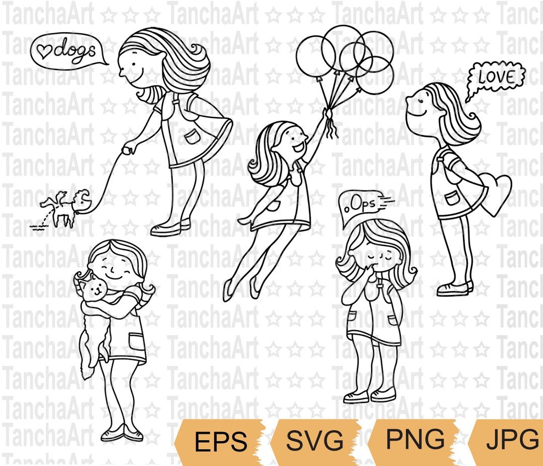Girl SVG Bundle Cut File for Cricut Cute Girl Active Lifestyle Clipart ...