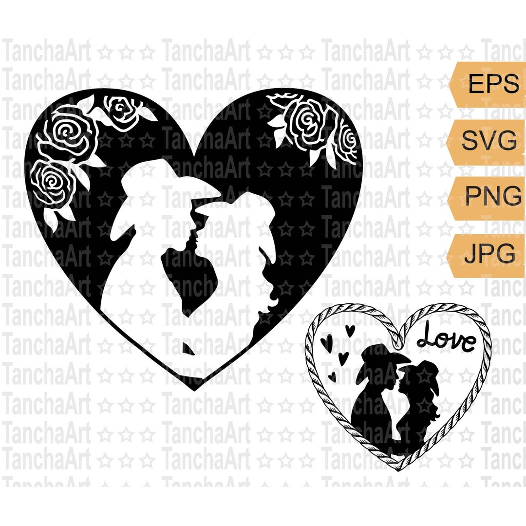 Cowboy Valentine Day Svg Cut File, I Love Cowboy Cut File Print Art ...