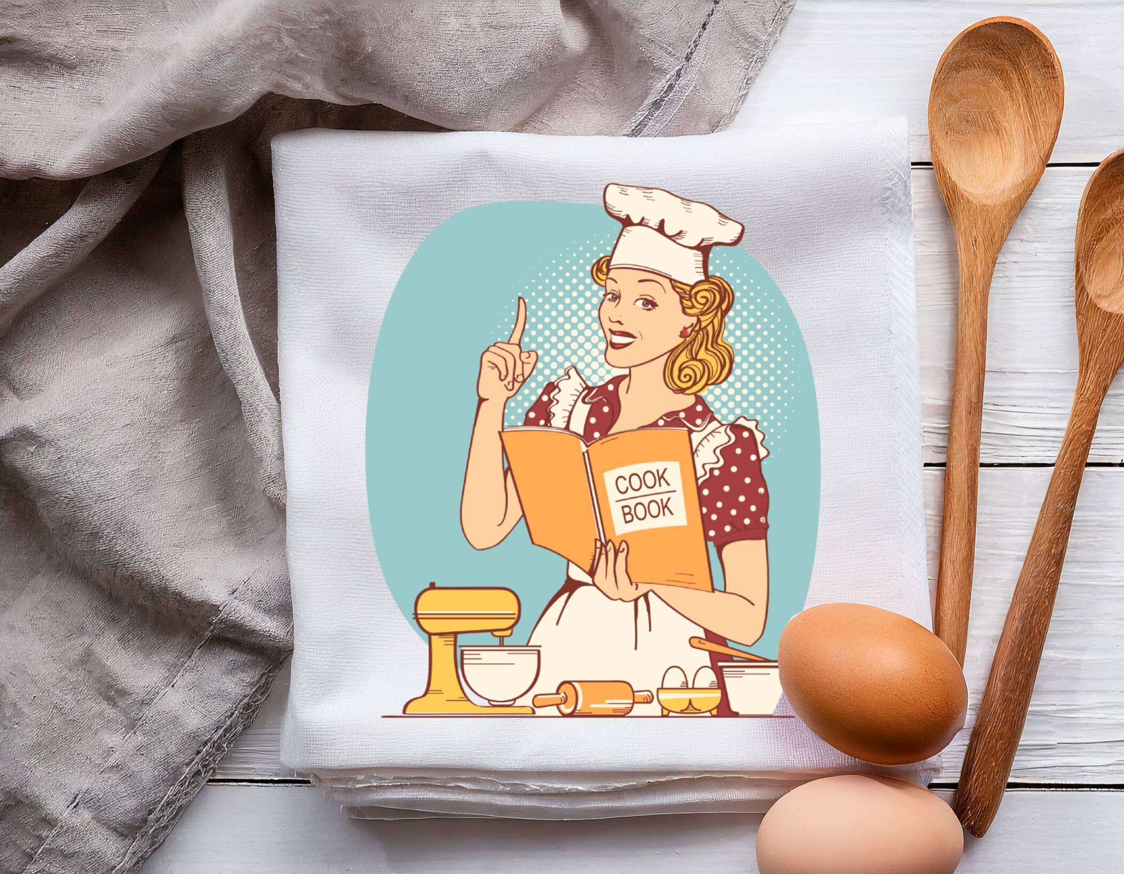 Retro Housewife Cooking Pin up Woman Printable Cut File PNG Retro ...