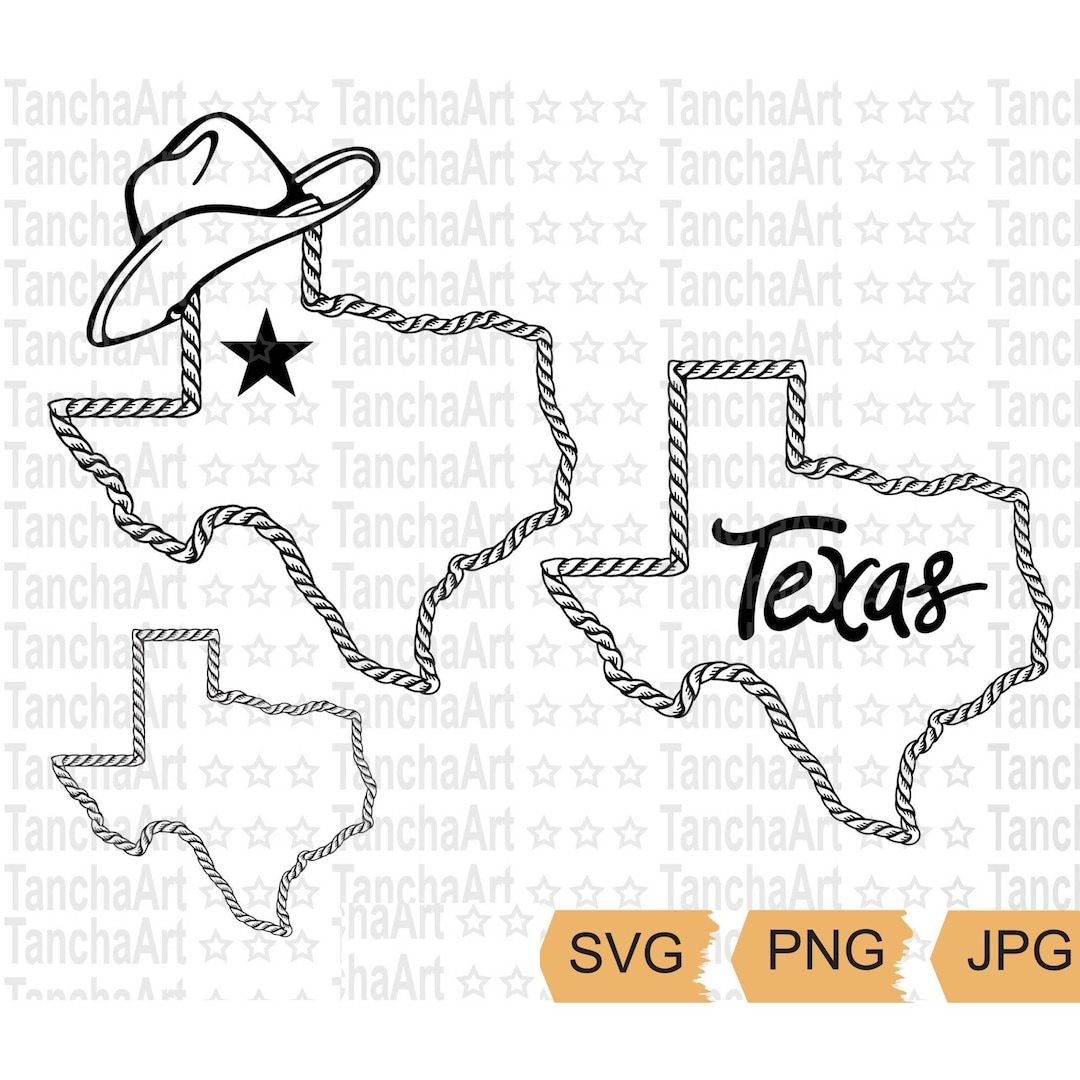 Texas SVG Bundle Texas Rope Frame Texas Cowboy Hat Cut File for Cricut ...
