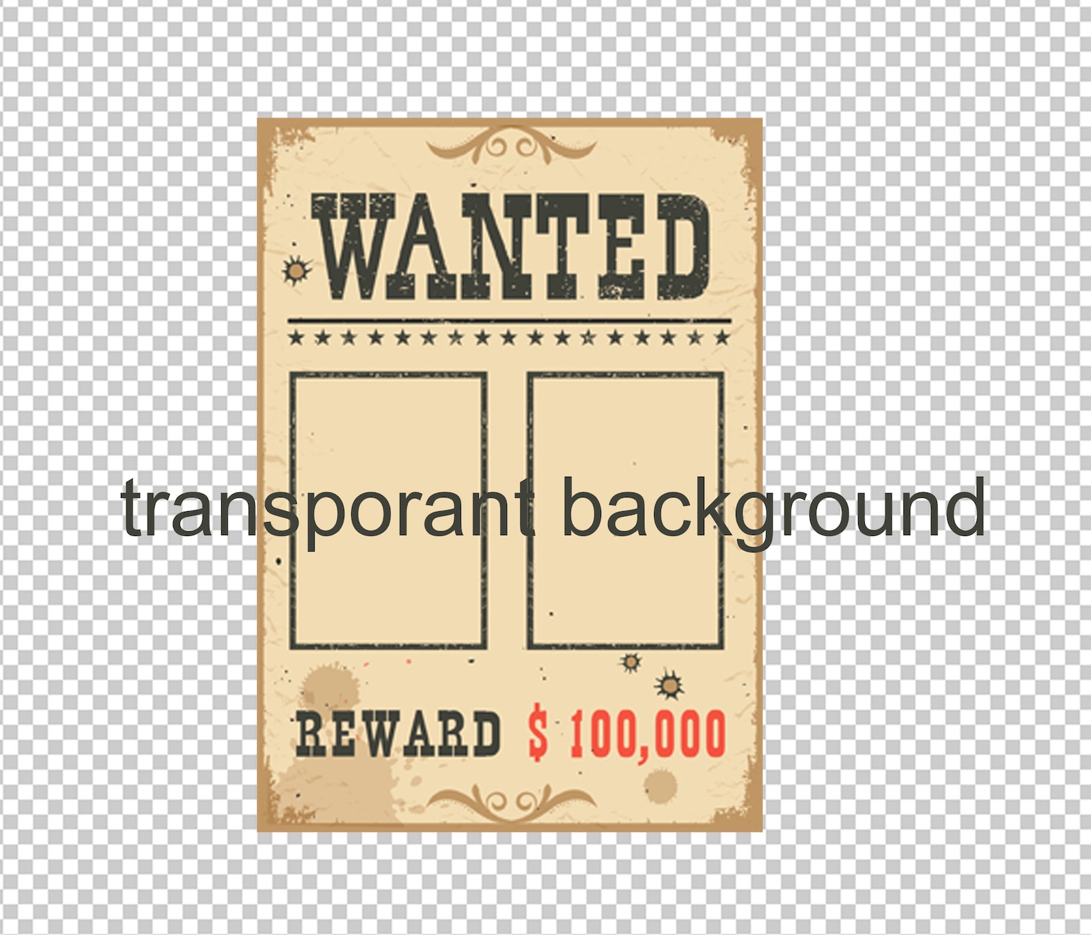 Wanted Poster Digital File PNG Printable Birthday Poster Old Paper ...