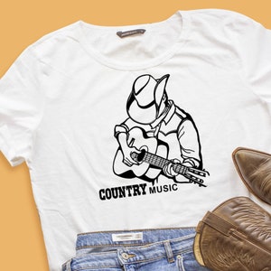 Country Music Svg Cowboy Man With Guitar Player SVG PNG EPS - Etsy