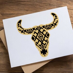 Cow Skull Aztec Pattern SVG, Cow Skull Bundle Print Art Cut File for ...