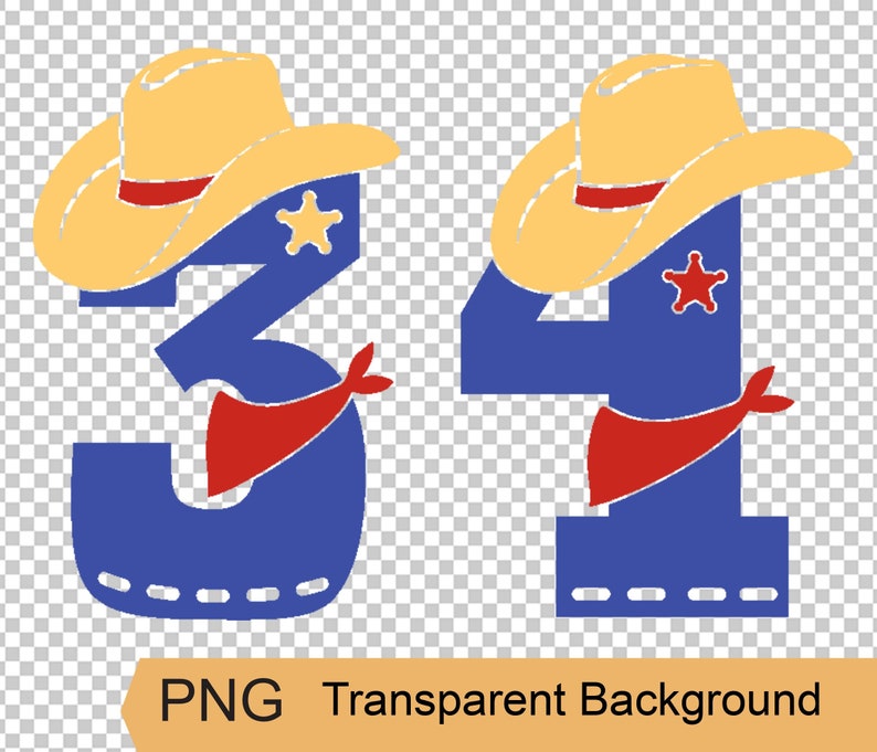 Cowboy Numbers SVG: Wild West Birthday Clipart (digital Download) - Etsy