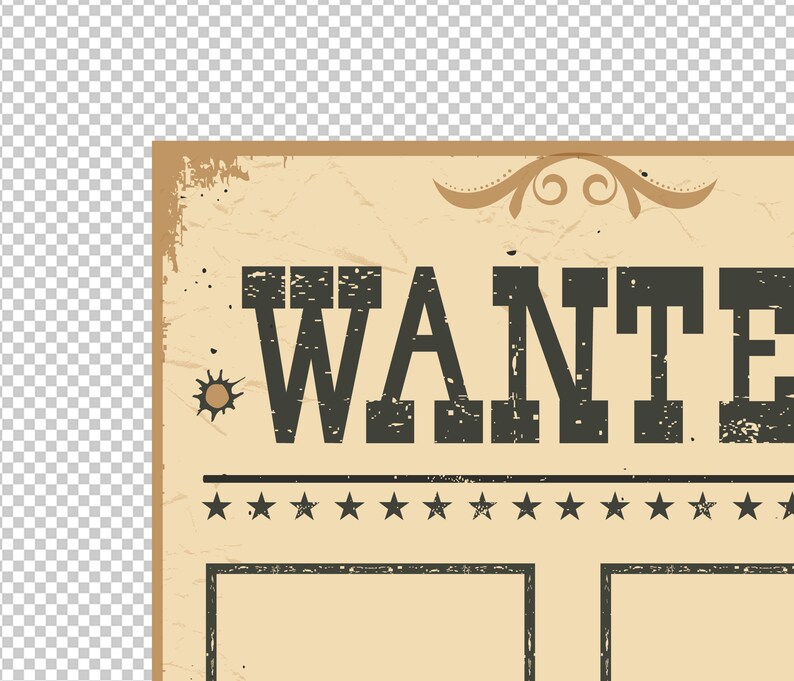 Wanted Poster Digital File PNG Printable Birthday Poster Old | Etsy Canada
