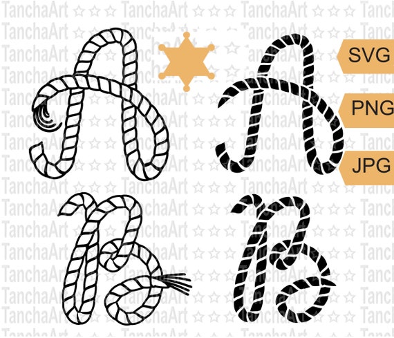 Rope Alphabet Letters SVG Cowboy alphabet Cutting files | Etsy
