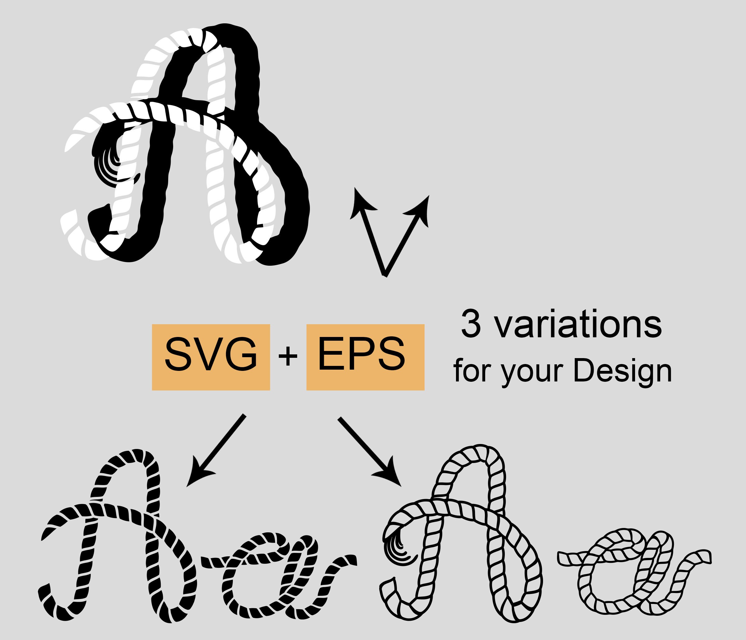 Rope Alphabet Letters SVG, Cowboy Alphabet Cutting Files Cricut ...