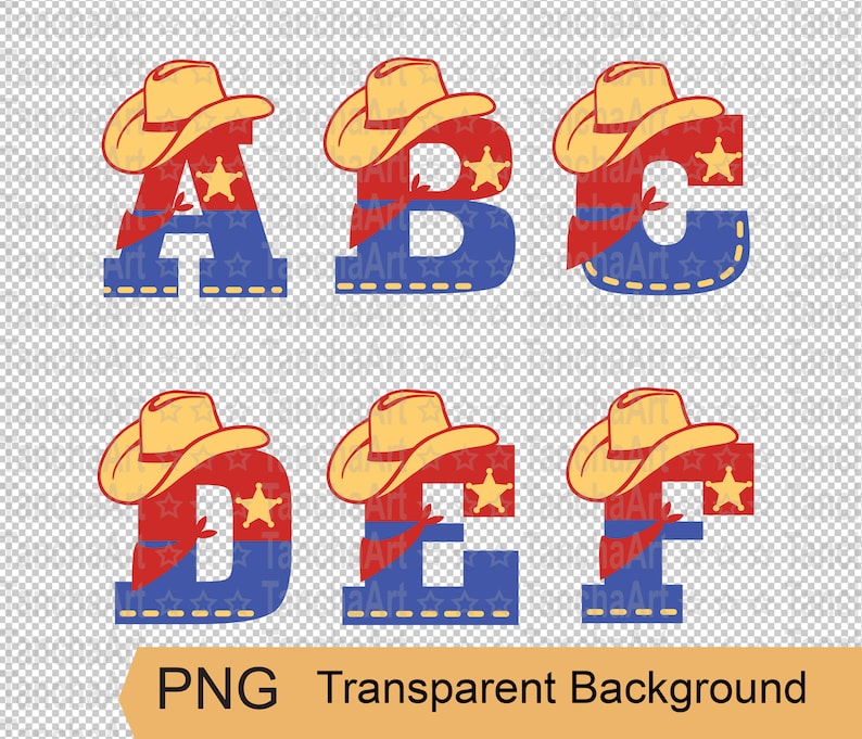 Cowboy Alphabet SVG Cowboy Letters SVG Western Digital - Etsy