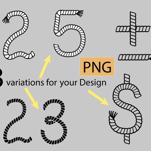 Rope Numbers SVG Rope Svg Cut File Cricut Silhouette Download Vector ...