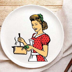 Retro Woman Chef Printable Cut File SVG PNG Pin up Housewife in the ...
