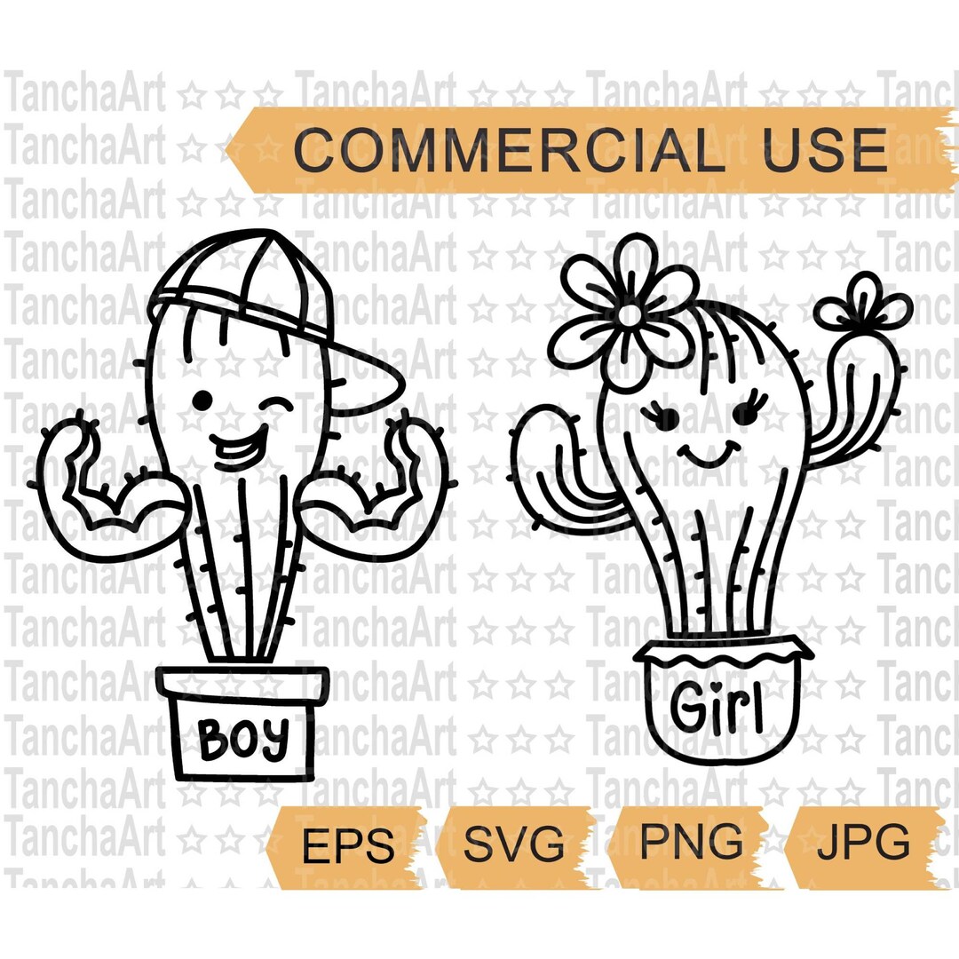 Cactus SVG Bundle for Cricut Funny Cartoon Clipart Baby Shirt Design ...