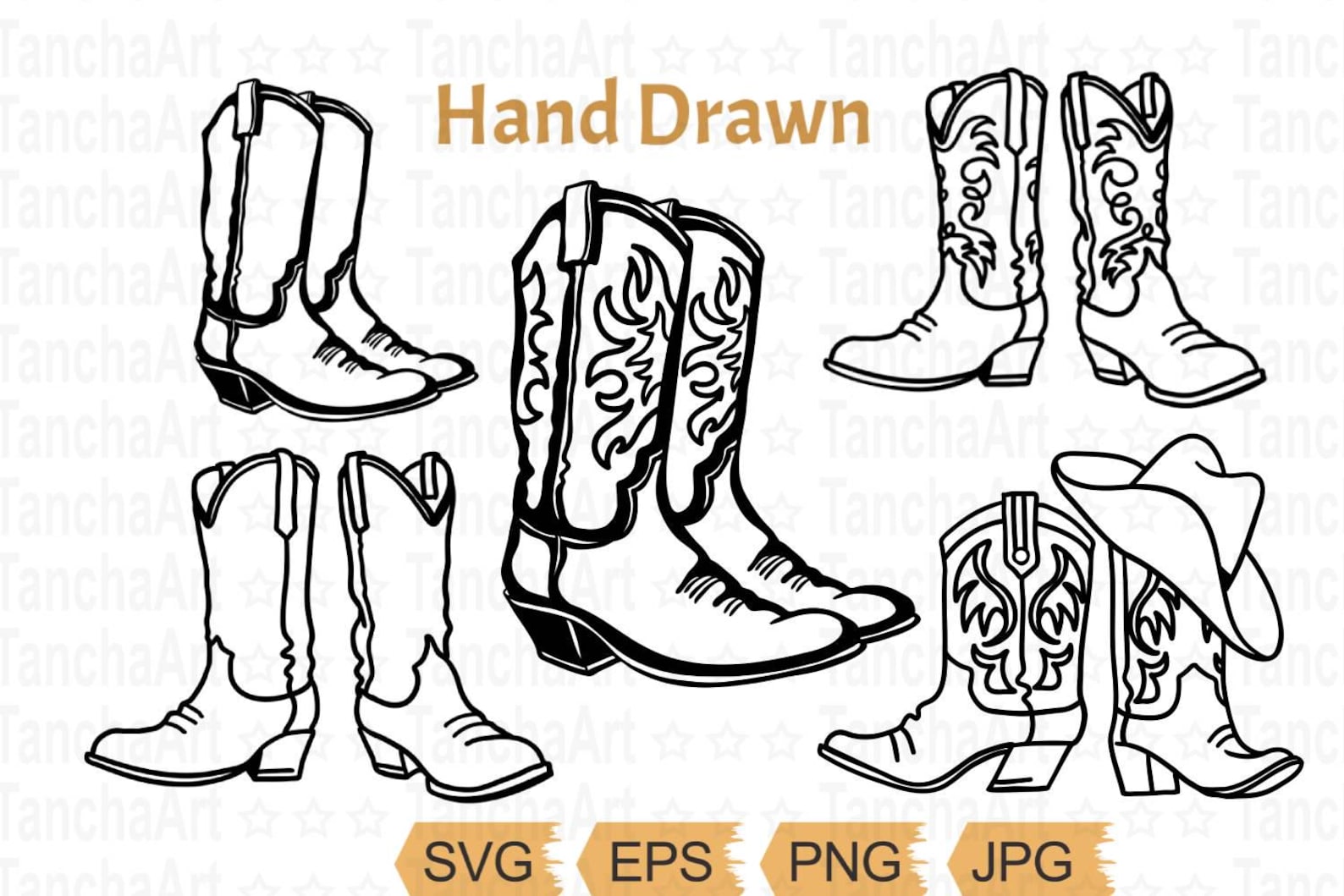 Cowboy Boots SVG Western Boots Printable File Cut File PNG Wild West ...