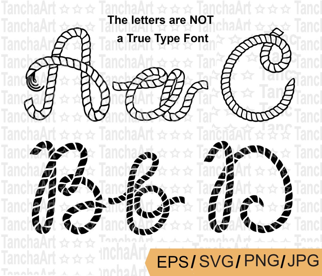 Rope Alphabet Letters SVG, Cowboy Alphabet Cutting Files Cricut ...