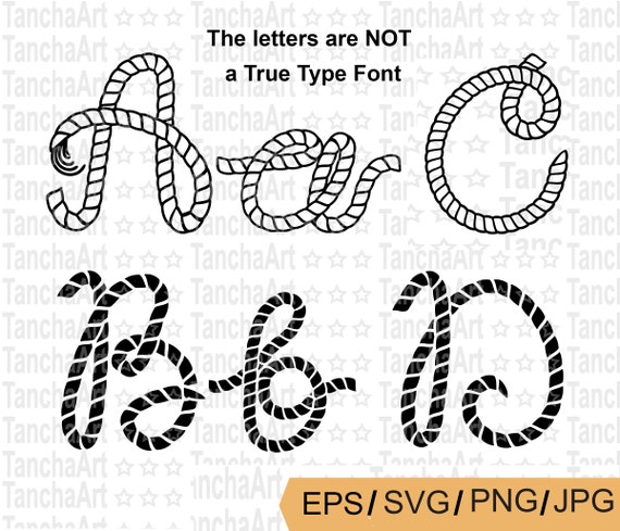 Rope Alphabet Letters SVG Cowboy Alphabet Cutting Files - Etsy