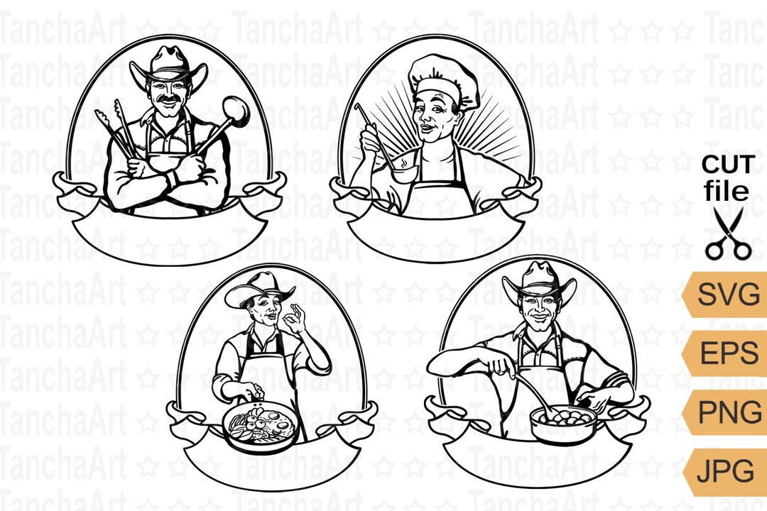 Chef Man Bundle Cowboy Cooking Printable Cut File Cowboy Chef PNG ...