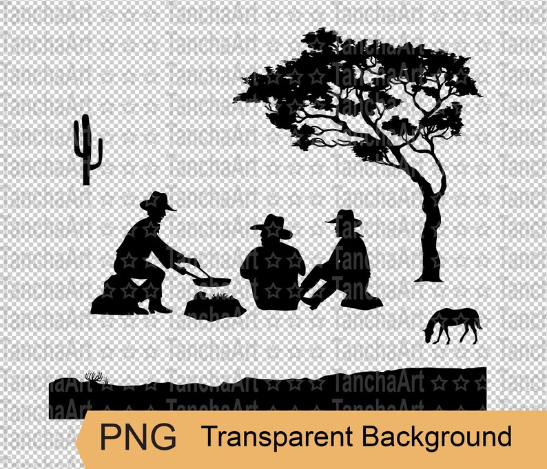 Cowboys Campfire SVG Cowboys Camping Out PNG Cut Files - Etsy
