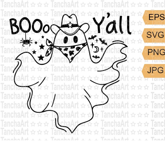 Ghost Cowboy Svg Cut File Halloween Svg Png Jpg Ghost - Etsy