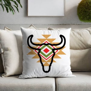 Cow Skull Aztec Pattern SVG, Cow Skull Bundle Print Art Cut File for ...