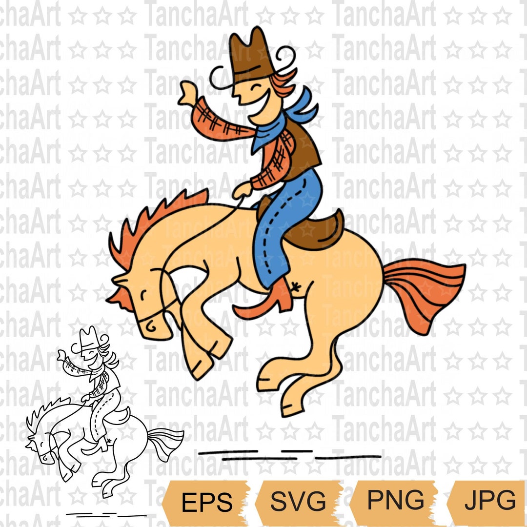 Rodeo svg vaquero svg Cowboy clipart svg archivo de corte - Etsy España