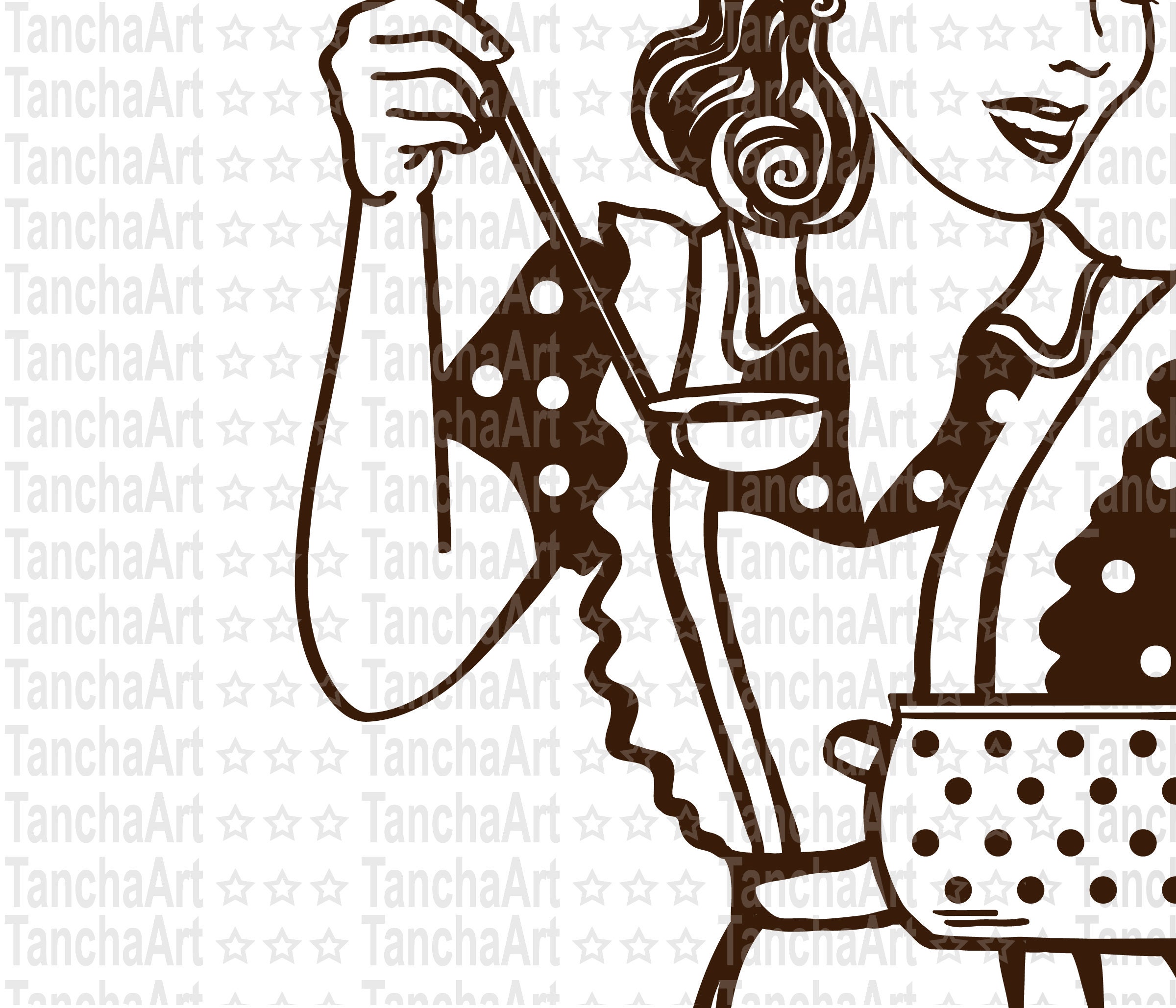 Retro Woman Svg Housewife Cooks SVG PNG Printable Cut File - Etsy Canada