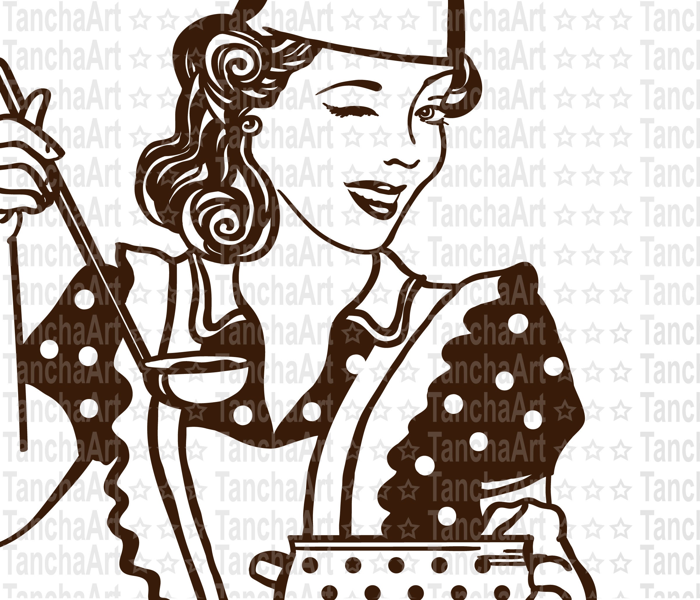 Retro Woman Svg Housewife Cooks SVG PNG Printable Cut File - Etsy Canada