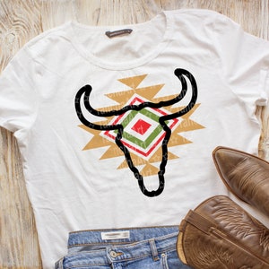 Cow Skull Aztec Pattern SVG Cow Skull Bundle Print Art Cut | Etsy