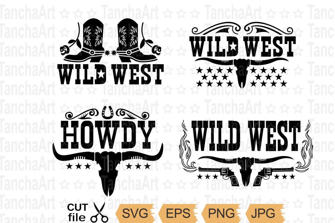 Wild West SVG Bundle Texas Cowboy Cut Files for Cricut Skull Western ...