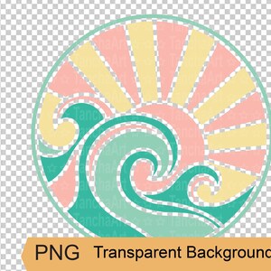 Sea Waves Svg Ocean Waves SVG Cut File Circle Label Sea Sunrise ...